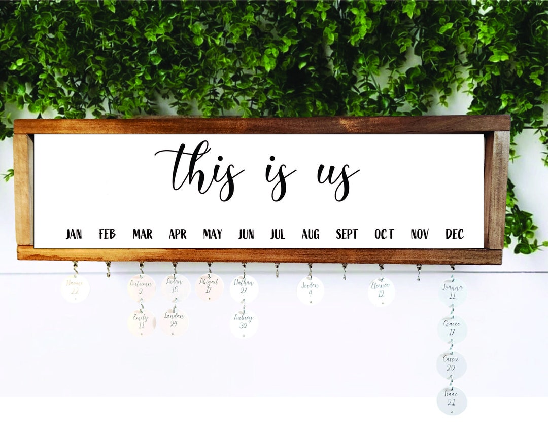 Celebrate-birthday Calendar Wood Rustic Farmhouse Wood Wall - Etsy