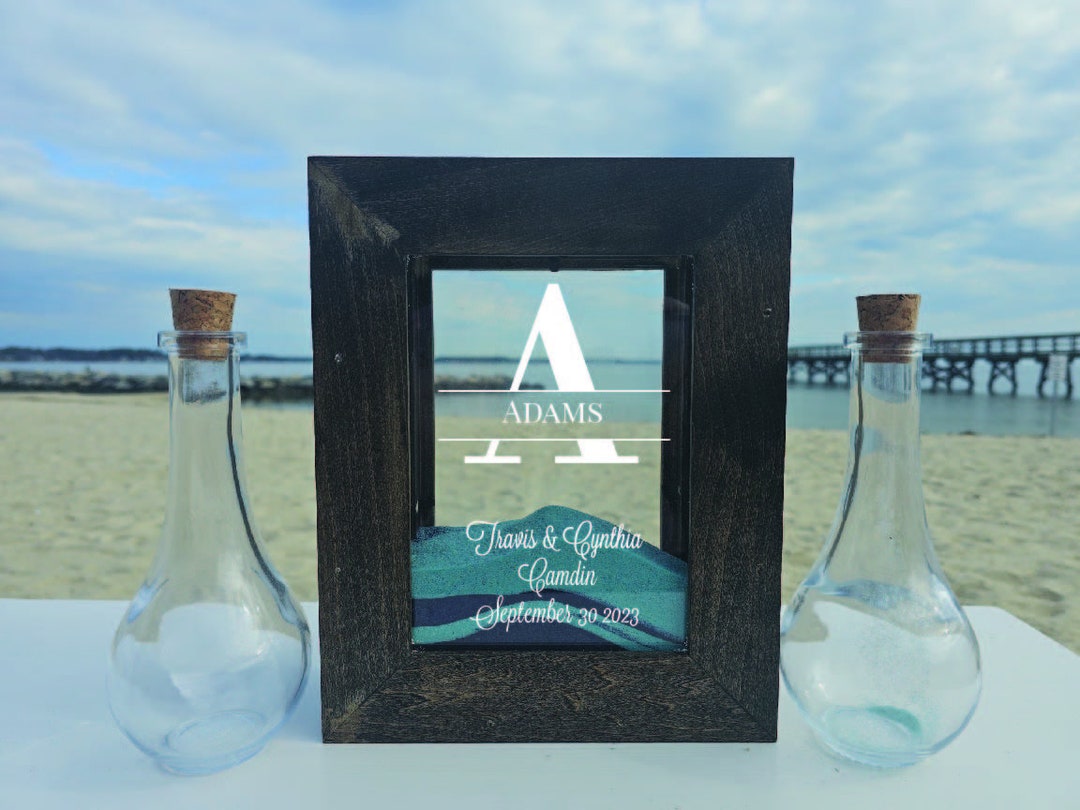 Monogram Rustic Unity Sand Ceremony Set Shadow Box Rustic Wedding ...