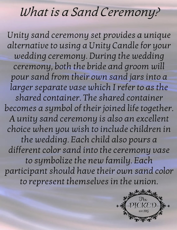 Unity Sand Ceremony scripts and ideas for your wedding. | Sand ceremony ...