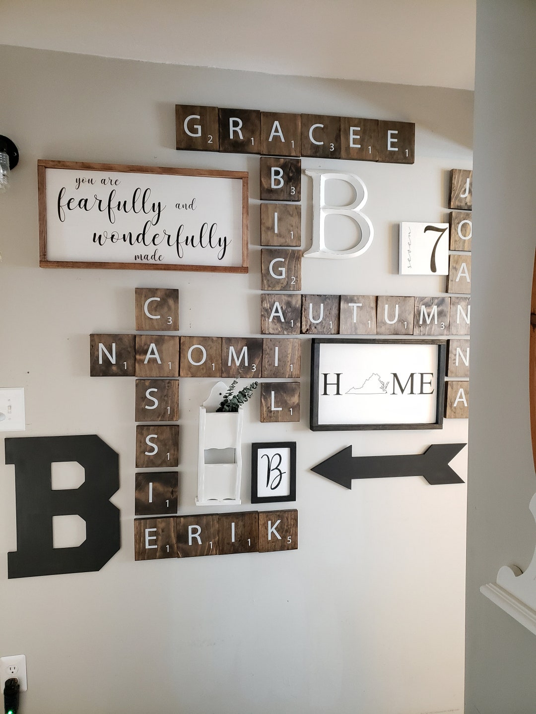 Scrabble Tile-rustic Farmhouse Wood Wall Décor Extra Large 9.25 X 9.25 ...
