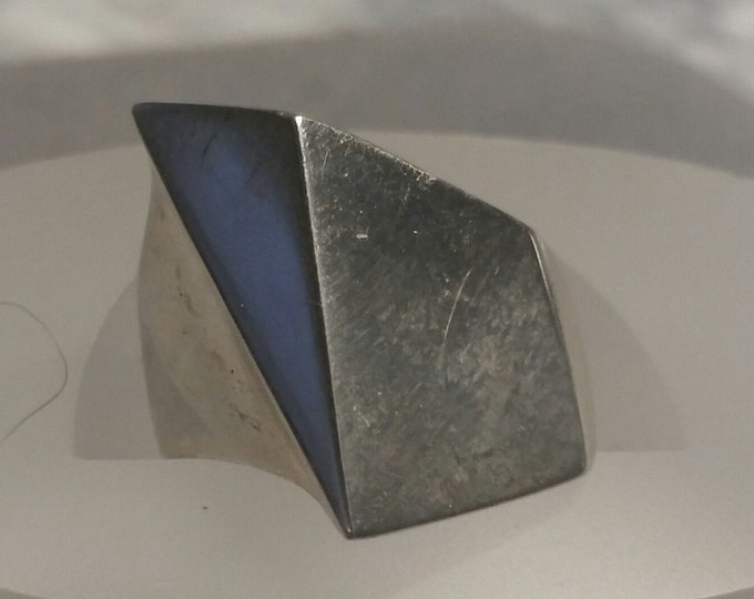 Avant Garde Vintage Silver Folded Plane Band Sz 6 Center. 12.4 Grams ...