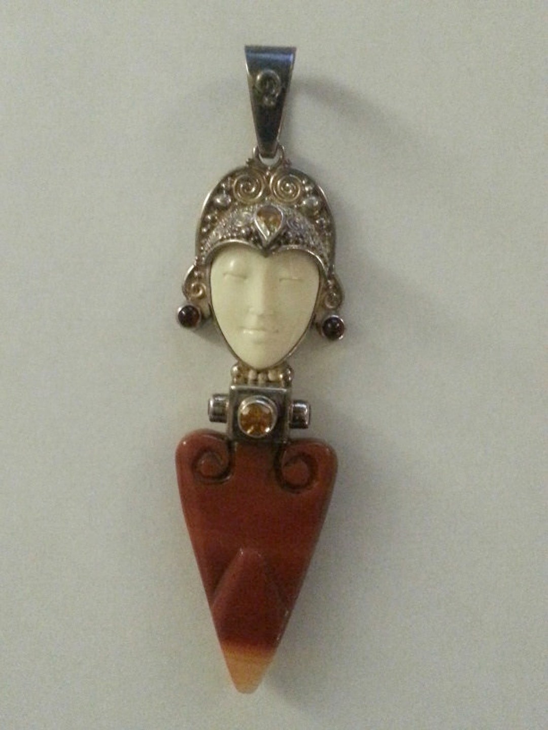Vintage Sterling Handwrought Sajen Goddess Pendant Rare Large Size ...