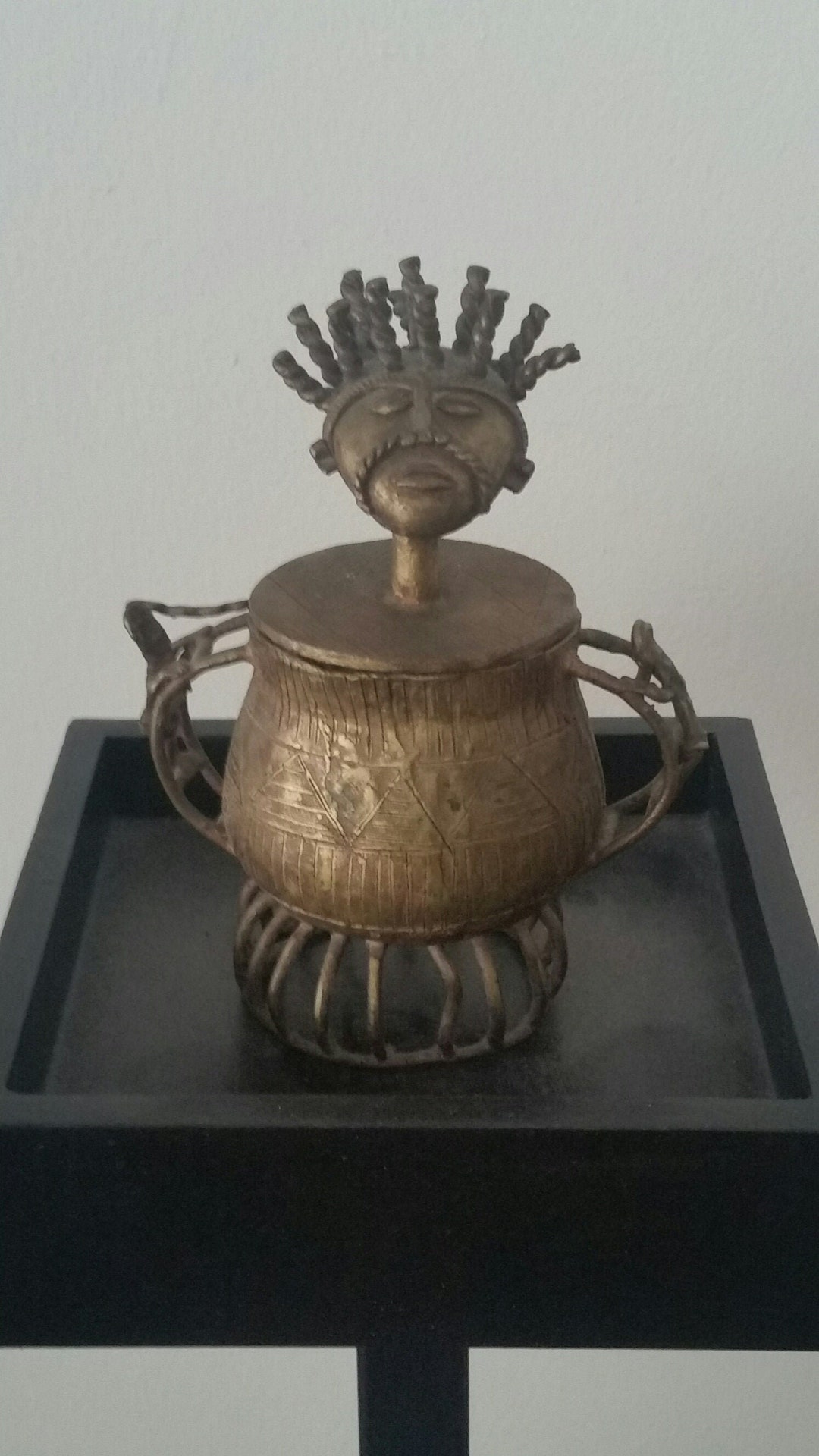 GHANA Vintage ASHANTI Tribe Bronze KUDUO Vessel African Art ...