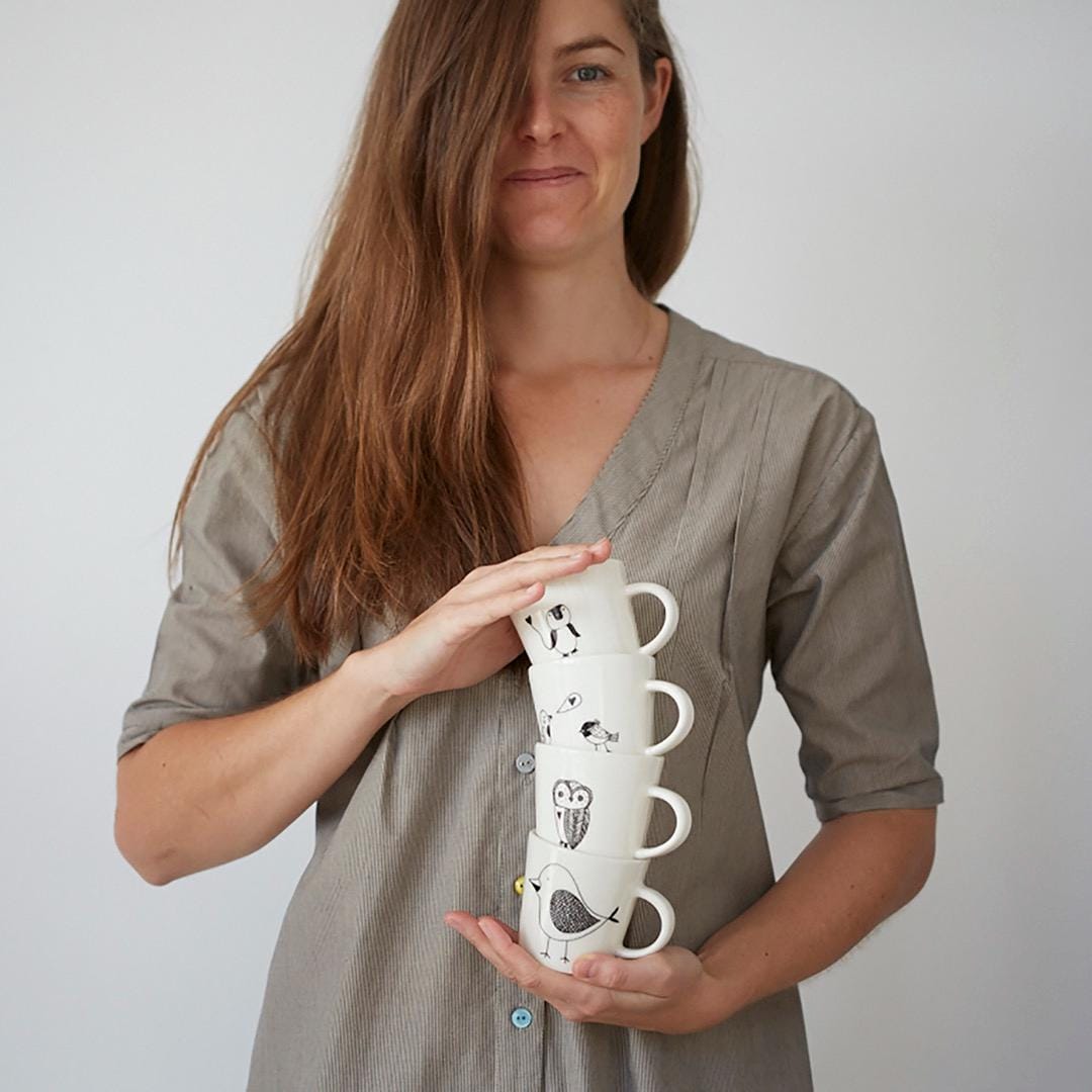 Ceramic Coffee Cup - Small Protea Flower - Etsy