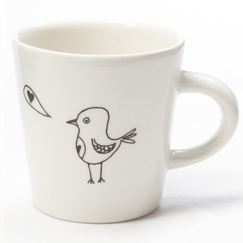 Ceramic Coffee Cup Love Birdy - Etsy