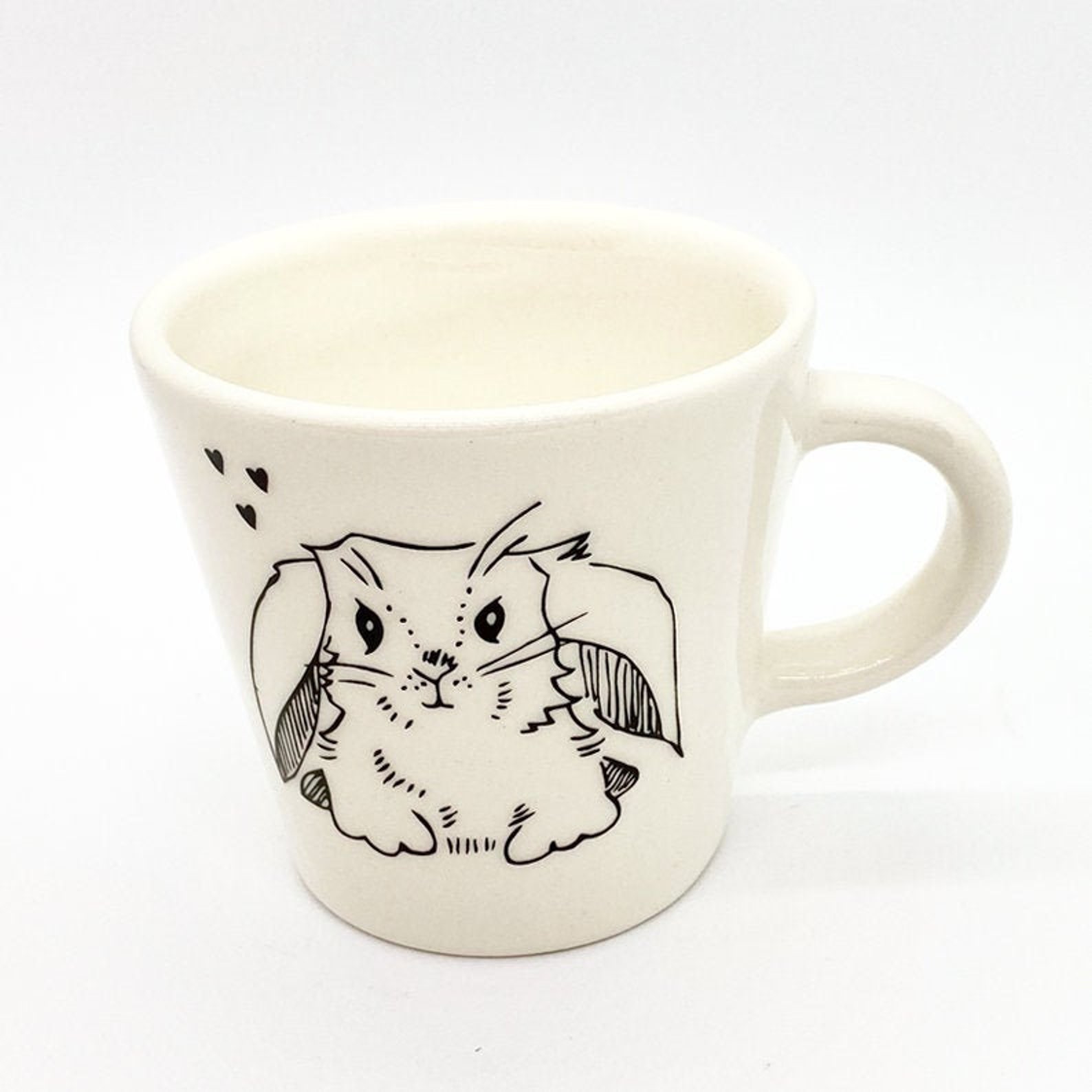 Ceramic Coffee Cup Rabbit Love | Etsy