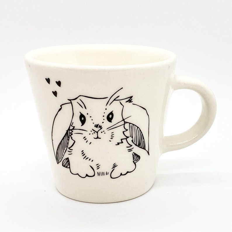 Ceramic Coffee Cup - Rabbit Love - Etsy