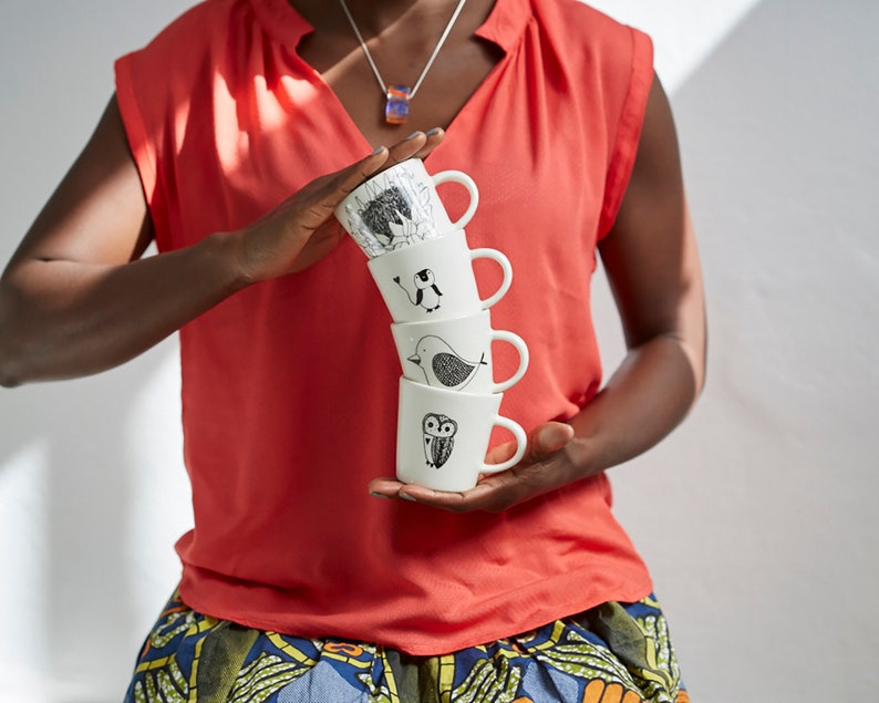 Ceramic Coffee Cup - Rabbit Love - Etsy