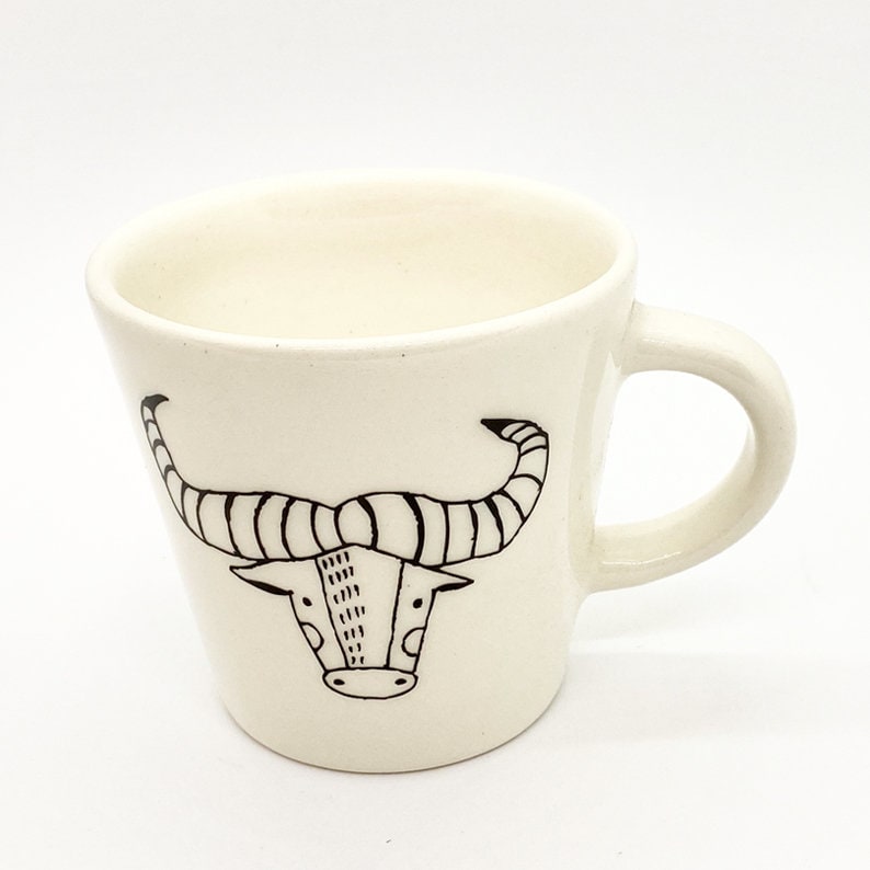 Bull and Horns, Buffalo - Small - Ceramic Cup - Etsy