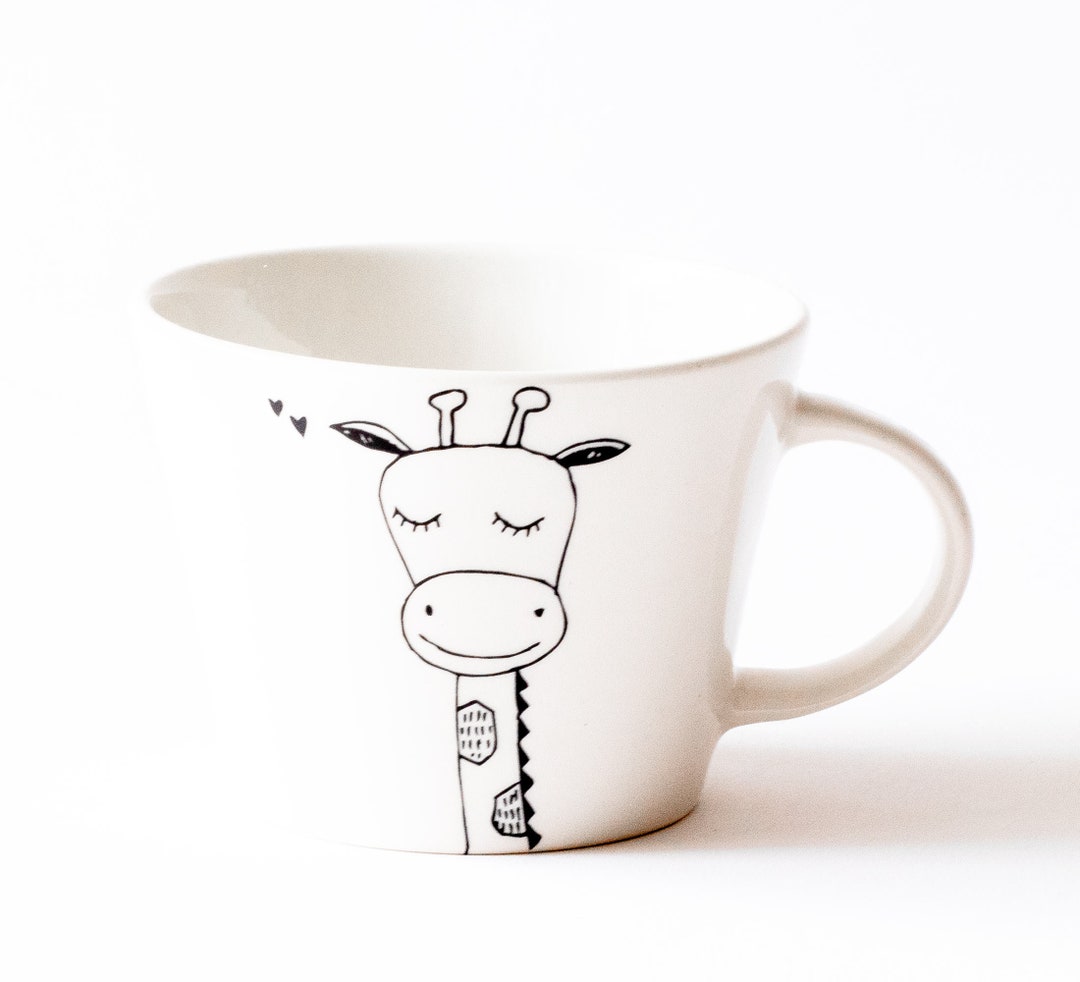 Giraffe Portrait - Large Ceramic Cup - Etsy