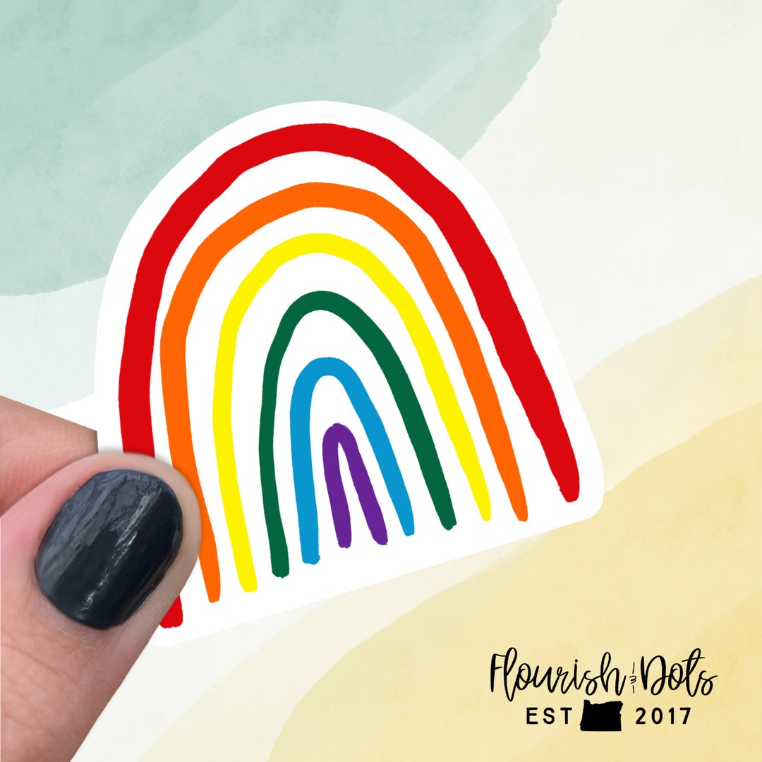 Rainbow Arch Sticker LGBTQ Rainbow Decal Laptop, Water Bottle Car Decal ...