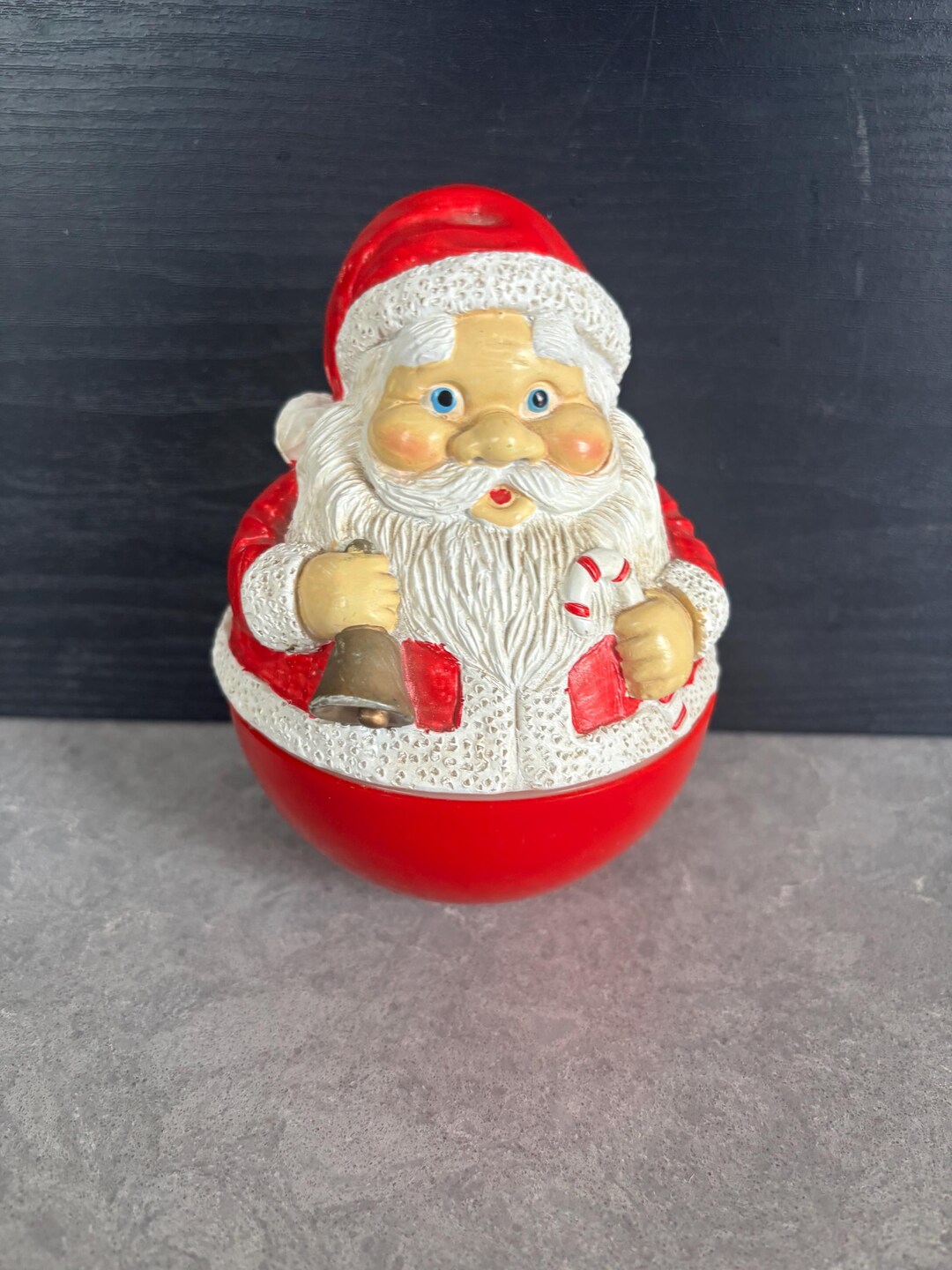 Vintage Roly Poly Christmas Santa Claus Spinning Toy - Etsy