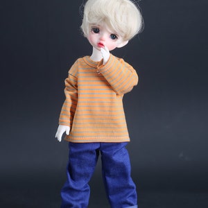 Casual Stripe T Shirt for BJD 1/6 Yosd 1/4 MSD 1/3 SD13 SD17 Uncle Doll ...