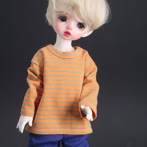 Casual Stripe T Shirt for BJD 1/6 Yosd 1/4 MSD 1/3 SD13 SD17 Uncle Doll ...