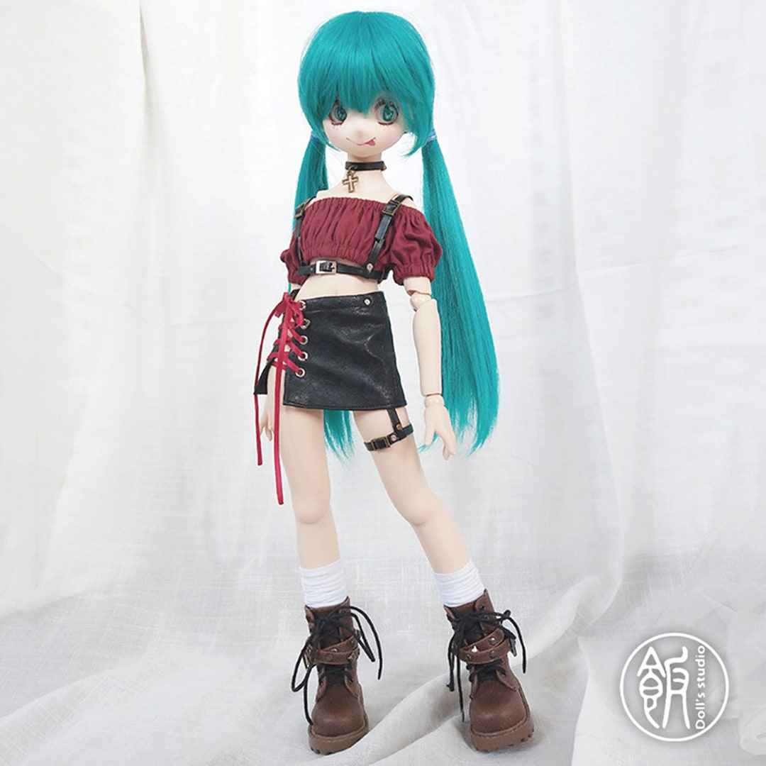 Cool Belt Outfit Topskirt4pcs for BJD 1/6 1/4 1/3 SD16 Custom BJD Doll ...