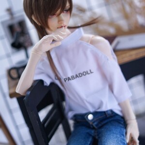 Cool off Shoulder T-shirt for Bjd 1/4 MSD 1/3 SD13 SD17 Uncle Doll ...