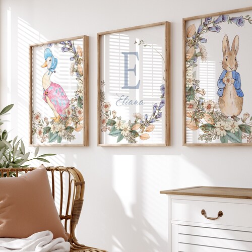 Peter Rabbit Nursery Wall Art Prints Bunny Nursery Prints - Etsy