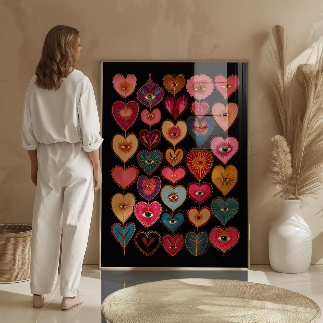 Sacred Heart Art Print: Eclectic Maximalist Eye Wall Art Decor - Etsy