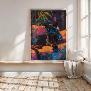 Black Panther Art Print: Eclectic Maximalist Cat Home Decor - Etsy
