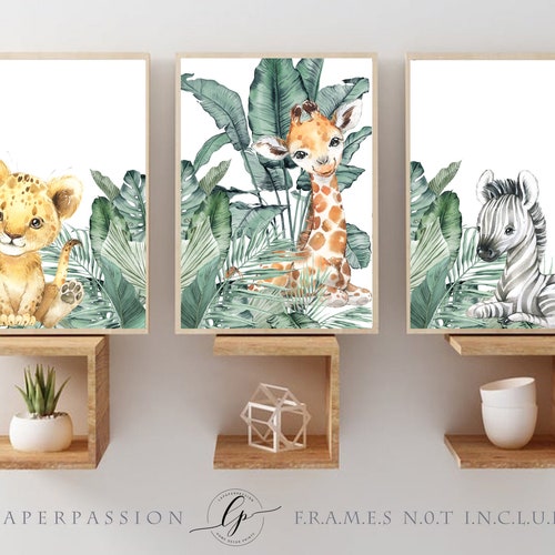 Jungle Animal Prints Safari Nursery Print Set of Baby - Etsy