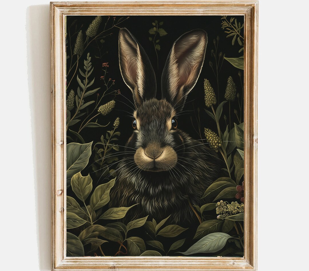 Vintage Rabbit Print, Antique Bunny Print, Cottage Core Wall Art ...