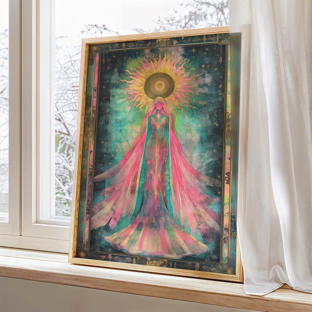 Sun Goddess Poster Art Print: Divine Feminine Energy, Spiritual Wall ...