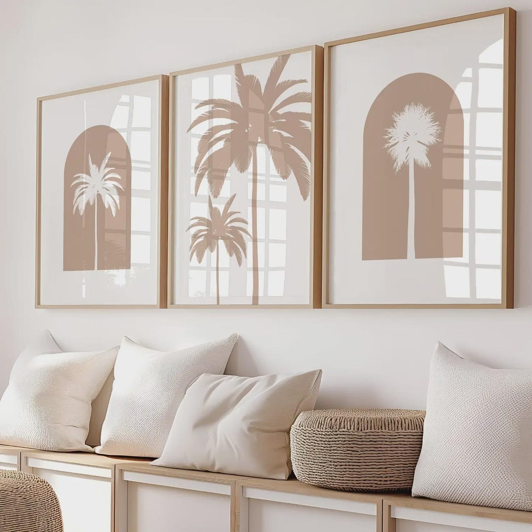 Palm Tree Art Print Set: Coastal Boho Wall Art, Beach House Decor - Etsy