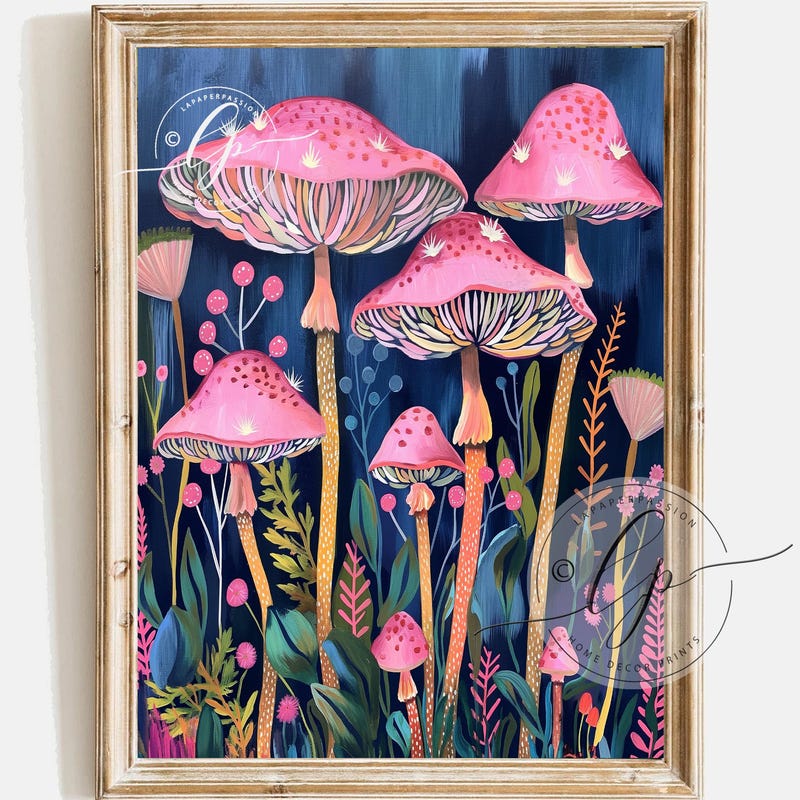 Mushroom Poster - Etsy