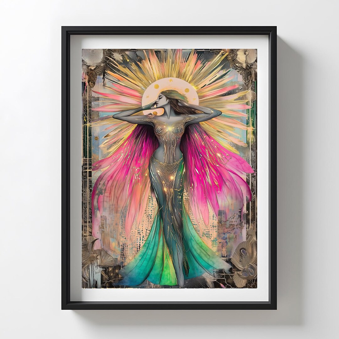 Divine Feminine Art Print: Celestial Goddess, Boho Decor - Etsy Sweden