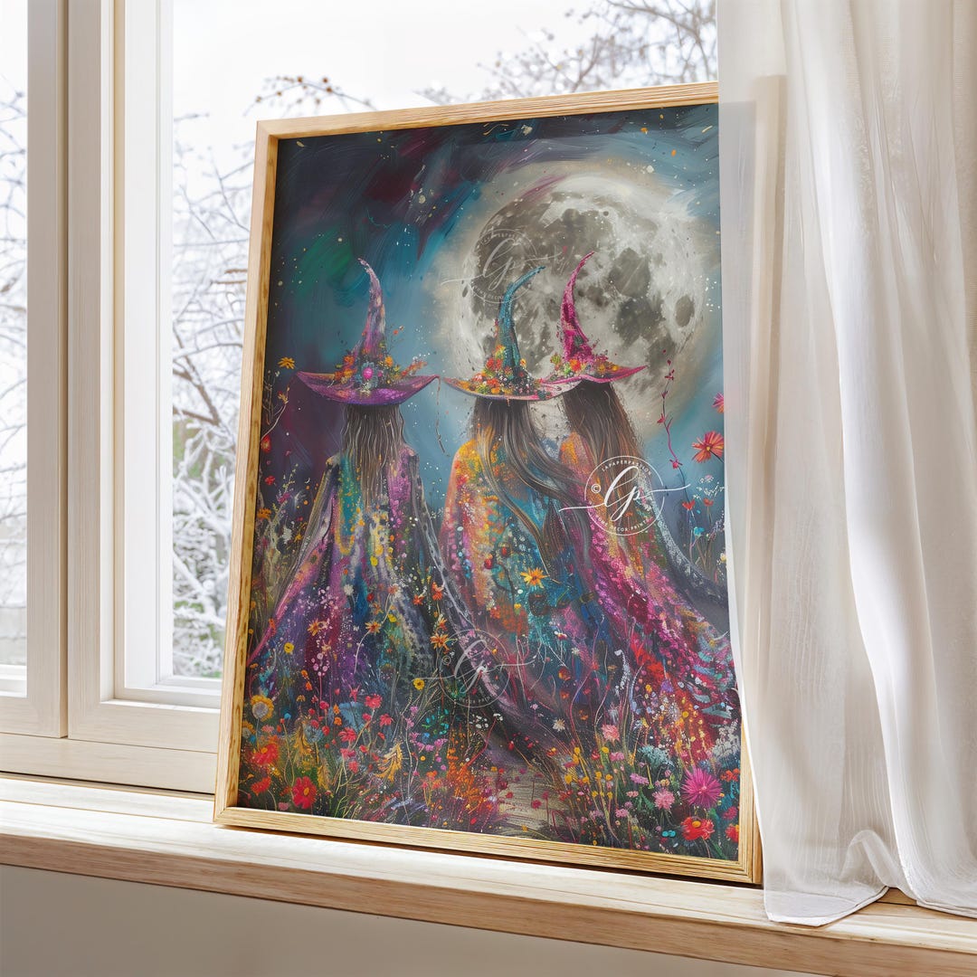 Witch Wall Art - Witch Decor - A Coven of Wildflower Witches Print ...