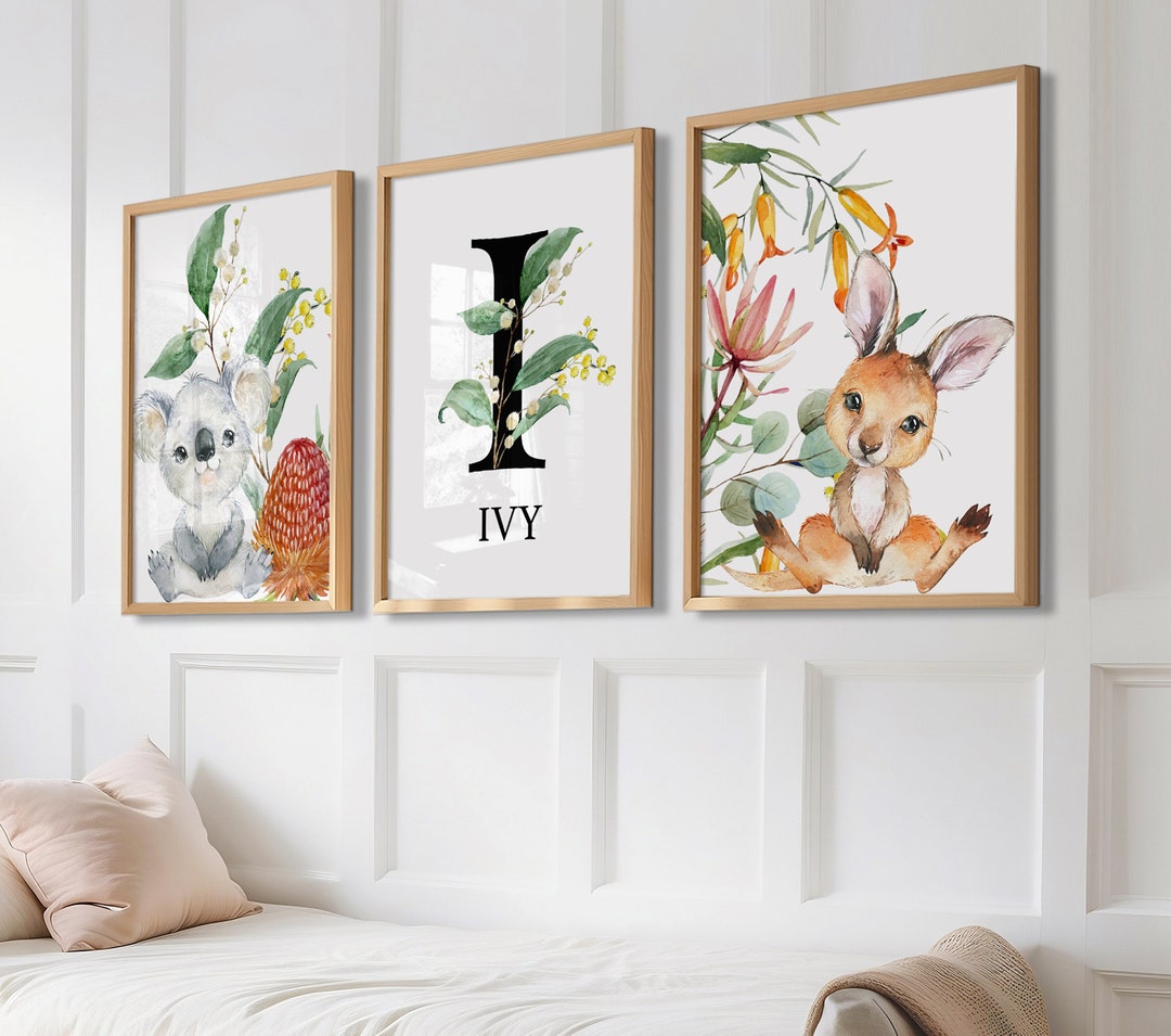 Set of 3 Australian Animal PRINTABLE WALL ART, Australiana Nursery ...