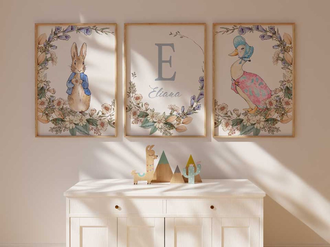 Peter Rabbit Nursery Wall Art Prints Bunny Nursery Prints - Etsy
