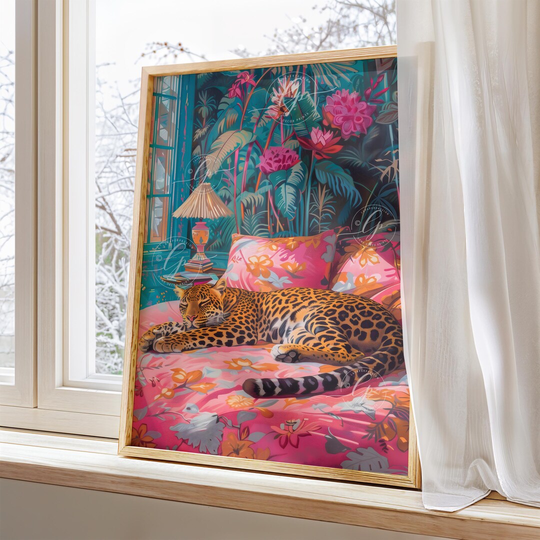Leopard Wall Art: Bohemian Maximalist Decor Print - Etsy