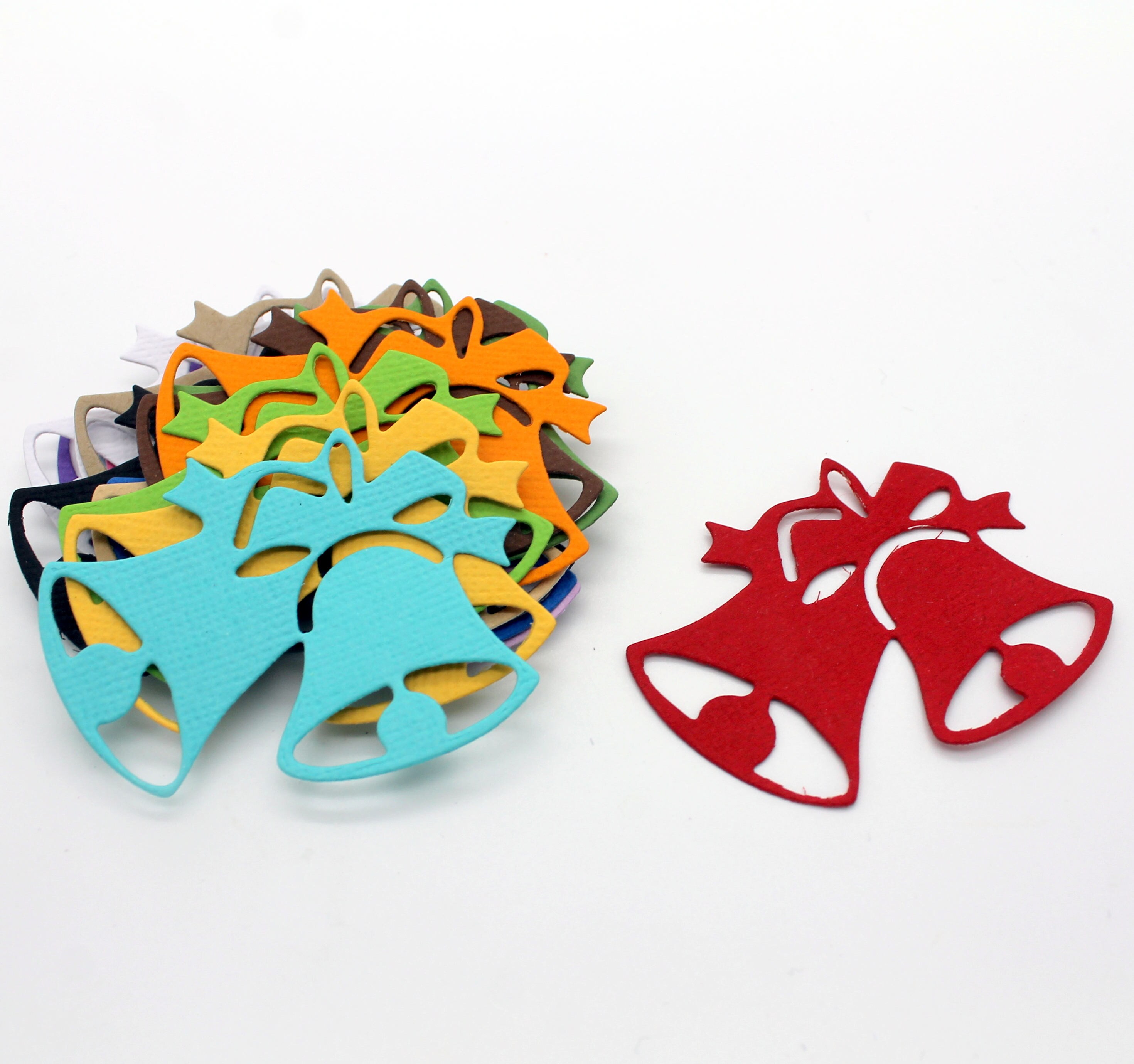 Christmas Bell cut paper set of 20 die cut cardstock | Etsy