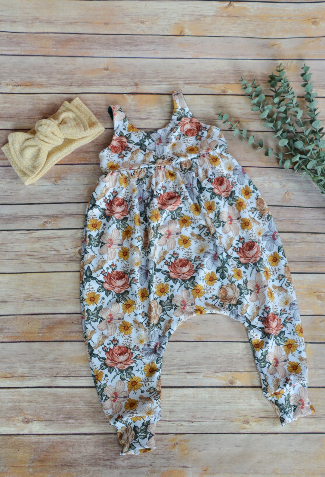 Farmhouse Floral Baby Romper: Vintage Style Jumpsuit - Etsy