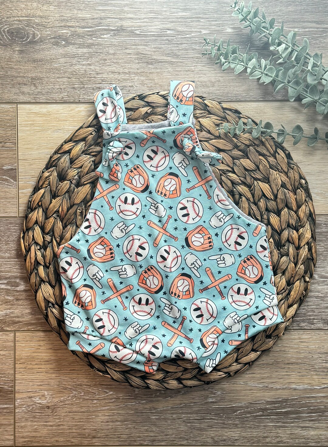 Retro Baseball Knotted Baby Overalls: Jersey Knit Dungarees - Etsy