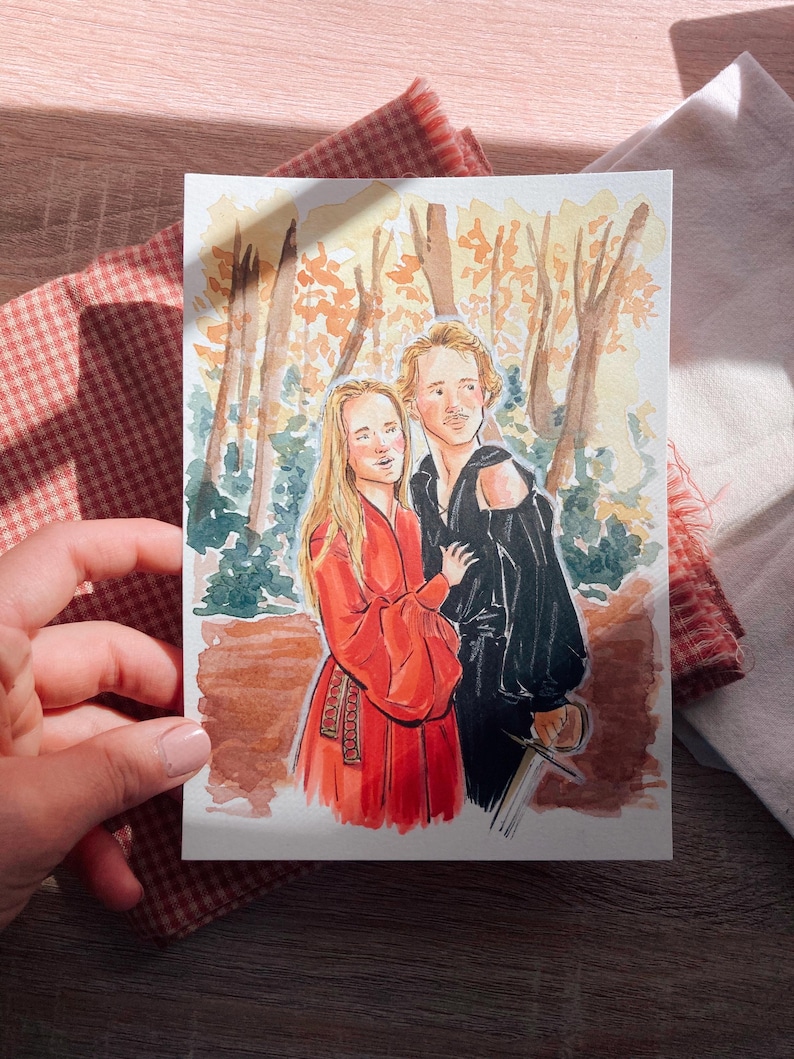Original Princess Bride Illustration, Westley and Buttercup, 5x7 ...