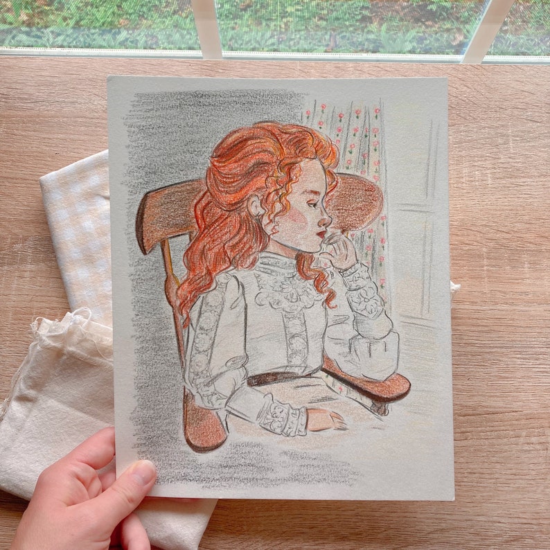 Original Anne of Green Gables Drawing, Colored Pencil Art - Etsy