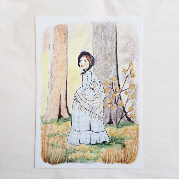 Jane Eyre Art Jane Eyre Drawing Jane Eyre 2011 Charlotte | Etsy