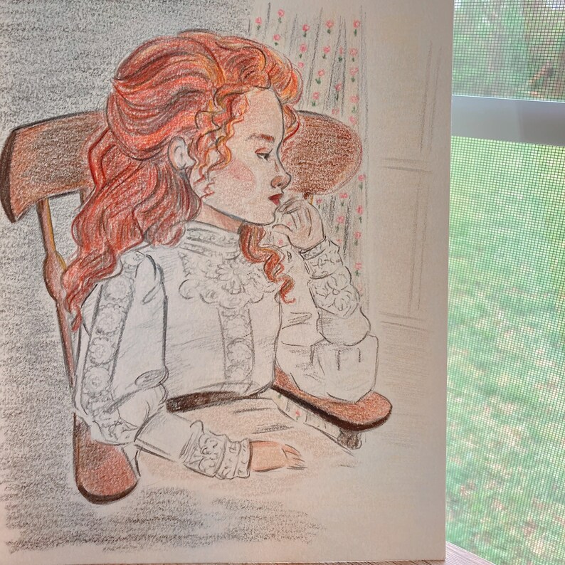 Original Anne of Green Gables Drawing, Colored Pencil Art - Etsy