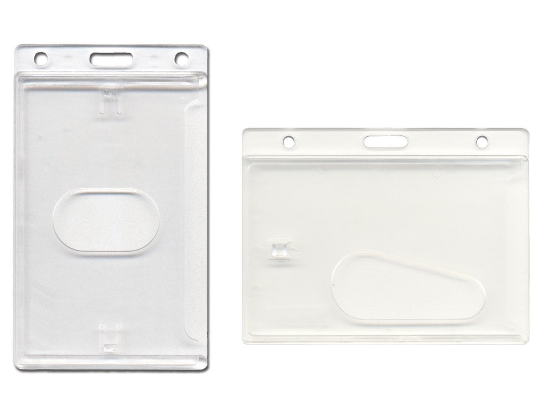 ID Card Holder Enclosed for Lanyard Neck Straps, Work Passes ...