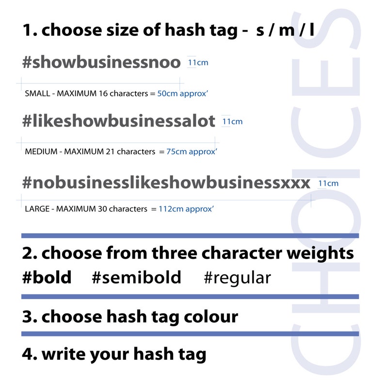 Large Personalised Hash Tag Wall Sticker - Etsy