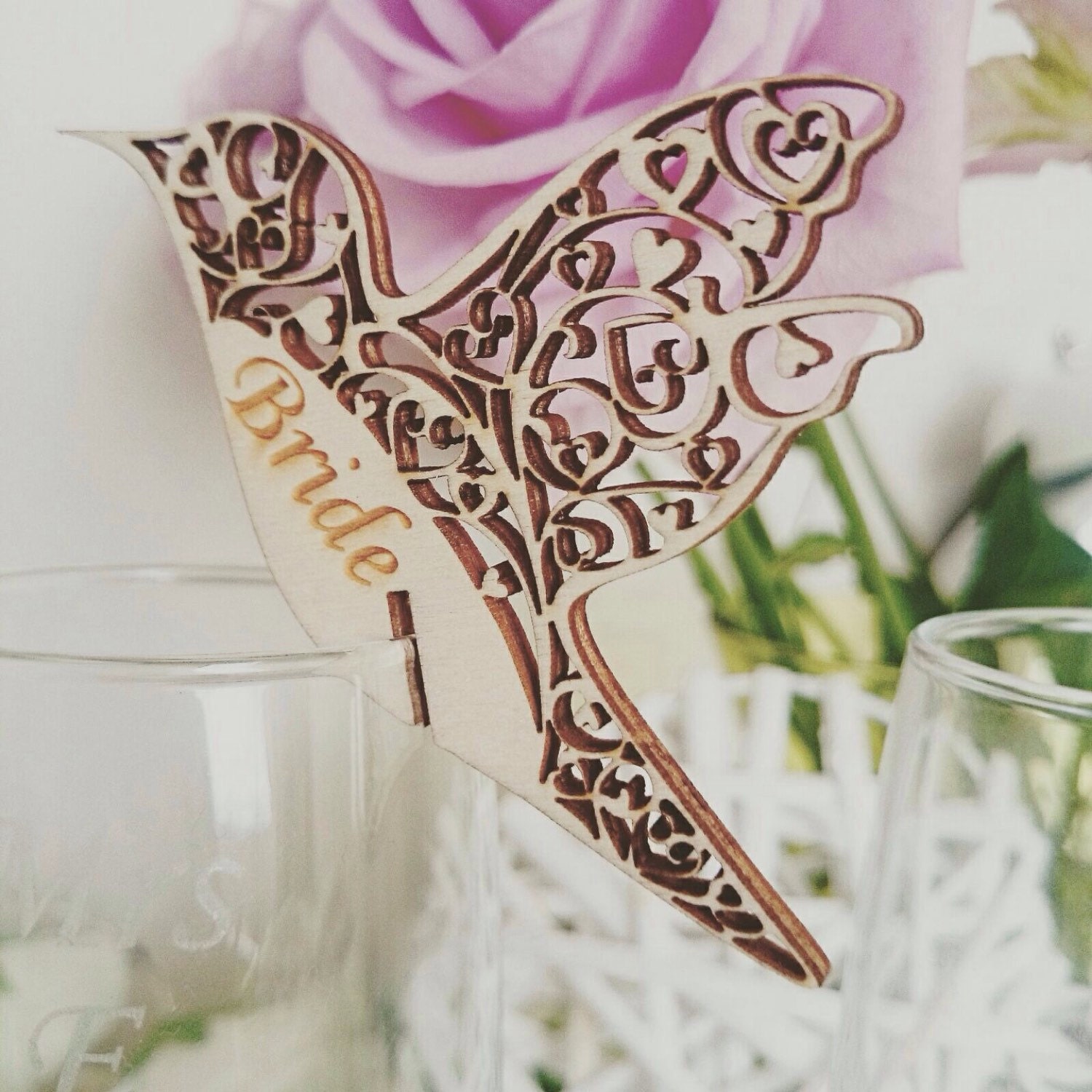 Wedding Place Name Settings Personalised, Wooden Name Place Plaques ...