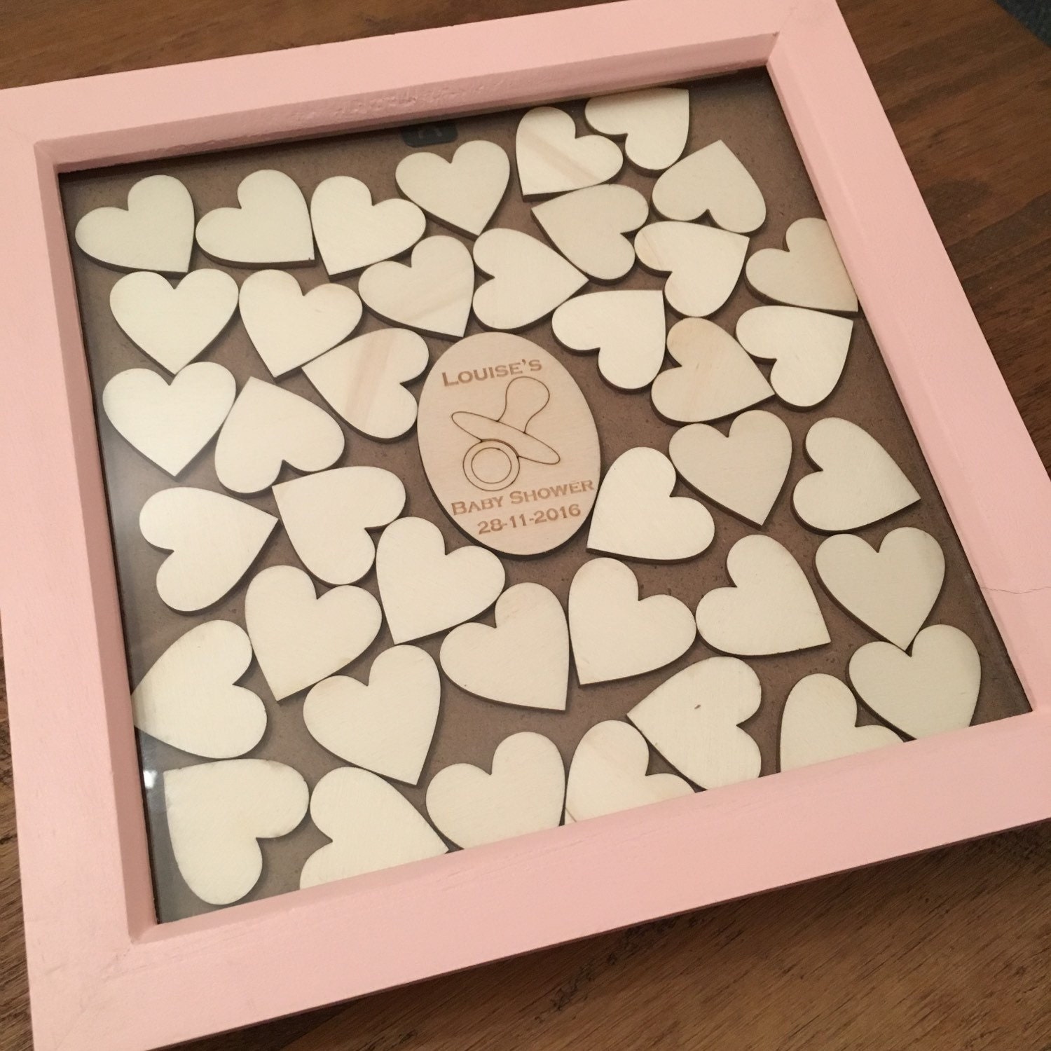 Pink Baby Shower Guestbook Drop Top Box Personalised. - Etsy