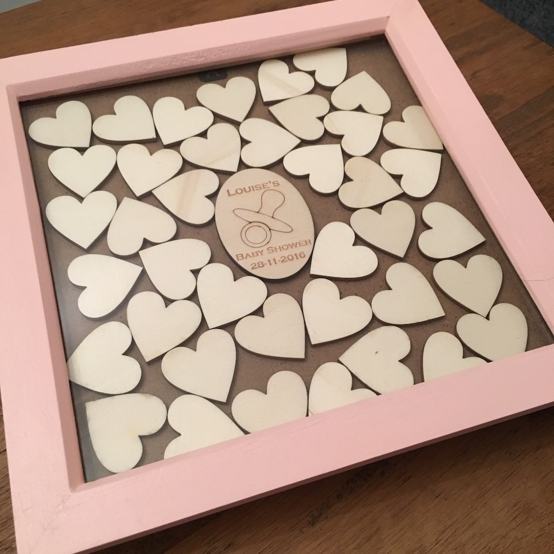 Pink Baby Shower Guestbook Drop Top Box Personalised. - Etsy