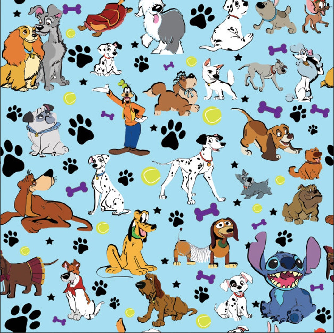 Seamless Dogs- Blue - Etsy
