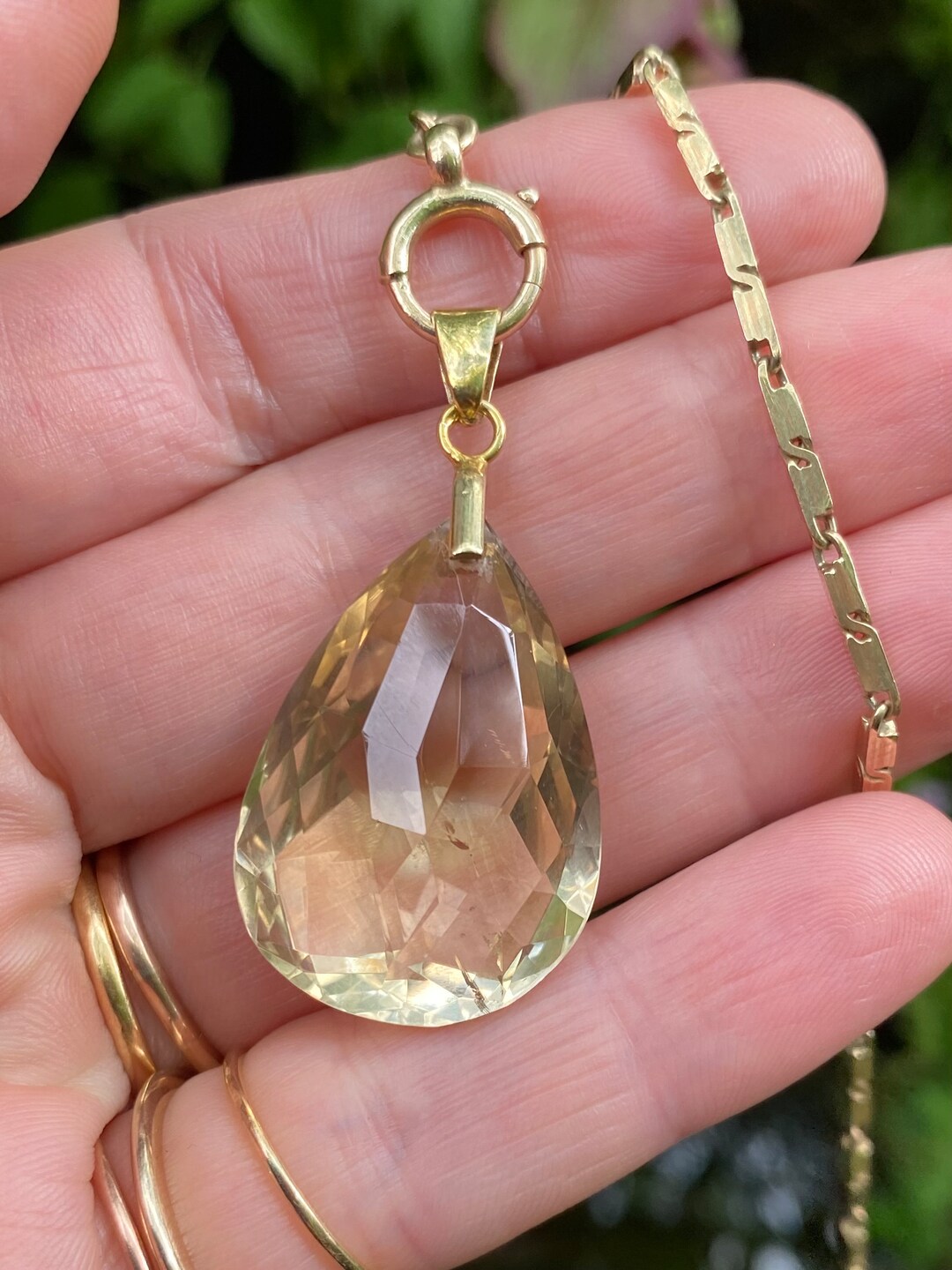 Antique ~ Citrine and 9ct Gold ~ Dropper Pendant ~ Pendulum - Etsy
