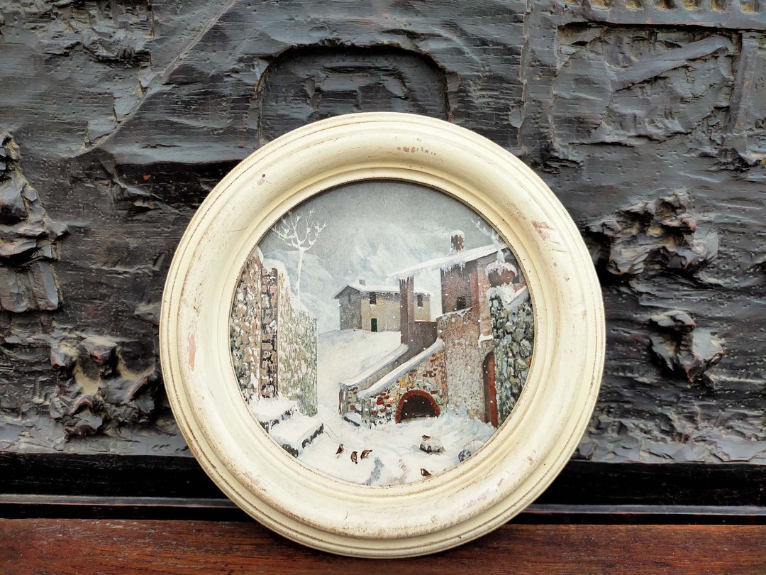 Vintage French Frame, Wooden Frame. French Farm. Landscape of a French ...