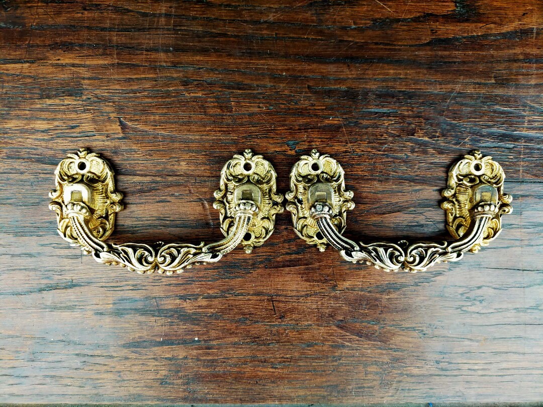 Old Bronze Handles (A Pair), Louis XVI Style, Vintage Antique Lux ...