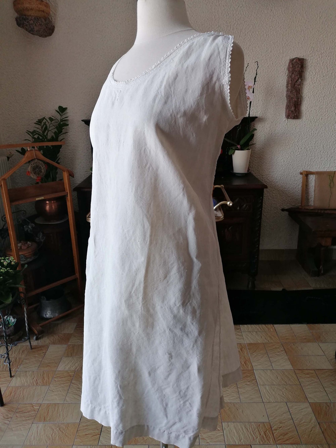 Linen Nightgown,french Romantic Nightgown,sleeveless Pajamas.hand ...